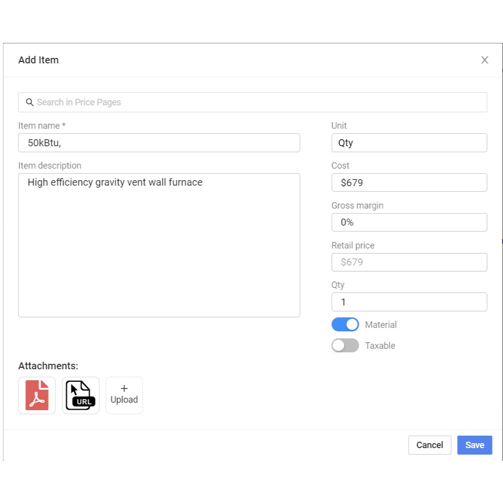 Adding items to the project