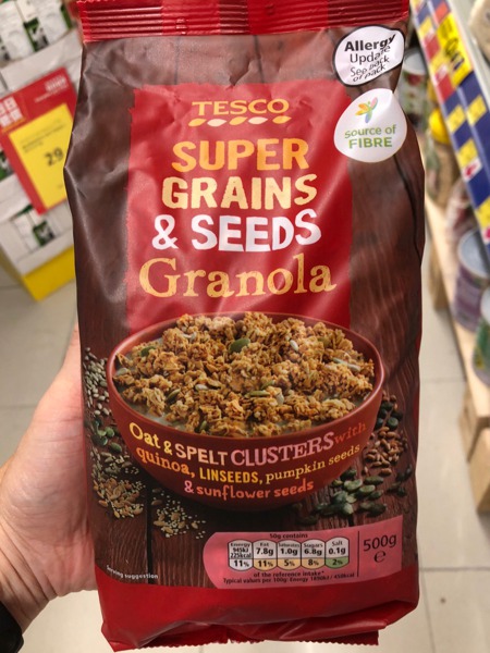 Tesco Super Grains And Seeds Granola Tesco 雜榖種子脆榖片 - 1Source