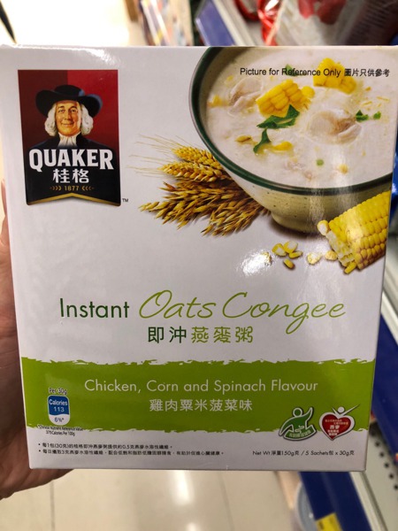 Quaker Instant Oats Congee - Chicken , Corn And Spinach Flavour ...