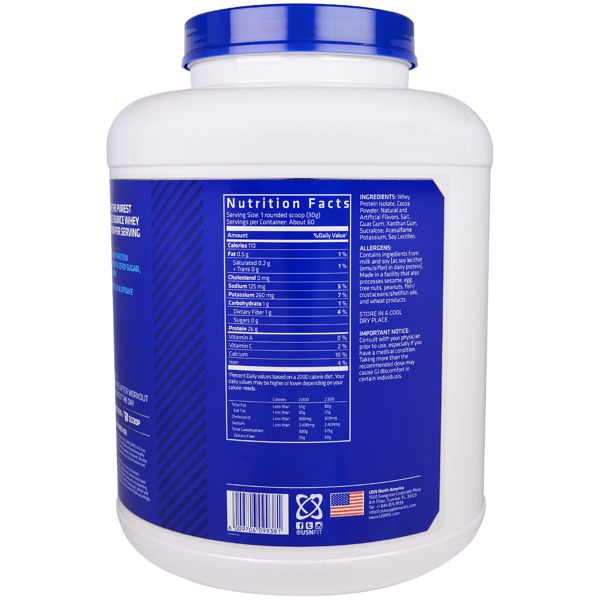 USN Low Carb ISOPRO 100% Whey Protein Isolate Chocolate - 1Source