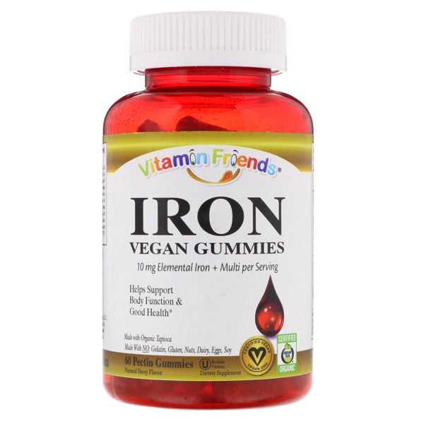 Vitamin Friends Iron Vegan Gummies Natural Berry Flavor - 1Source