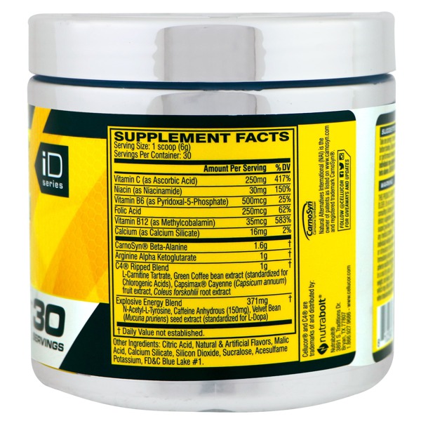 Cellucor C4 Ripped Explosive Pre-Workout Icy Blue Razz - 1Source