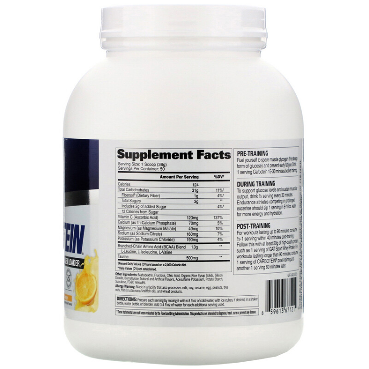 GAT Carbotein High Performance Glycogen Loader Orange - 1Source