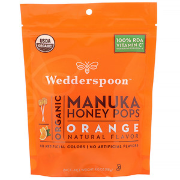 Wedderspoon Organic Manuka Honey Pops For Kids Orange - 1Source