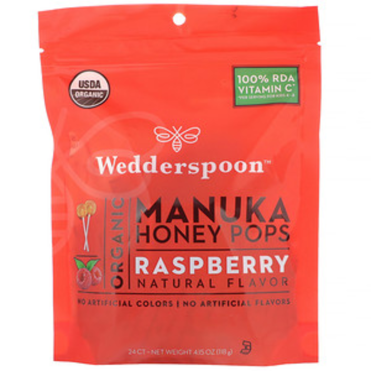 Wedderspoon Organic Manuka Honey Pops For Kids Raspberry - 1Source