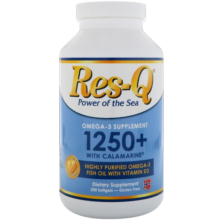 Res-Q 1250+ With Calamarine Omega-3 & Vitamin D3 - 1Source