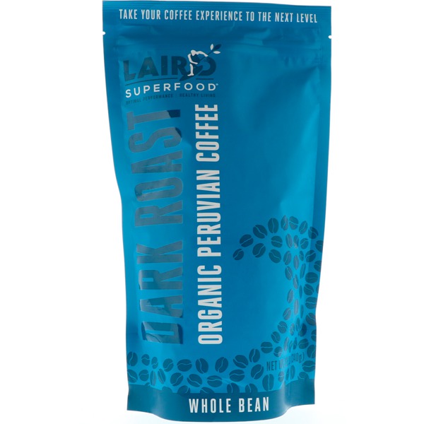 Laird Superfood, Organic Peruvian Coffee, Dark Roast, Whole Bean, 12 Oz ...