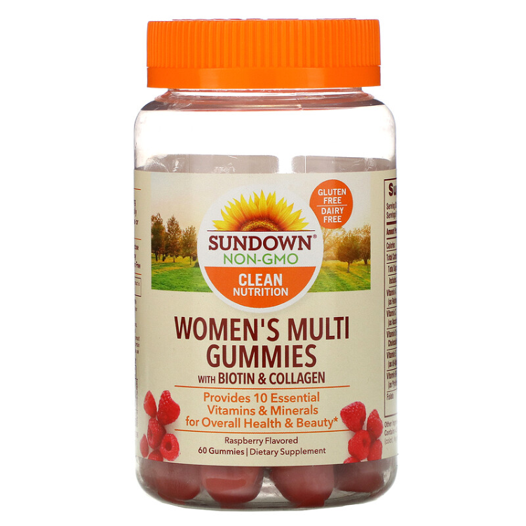 Sundown Naturals Women'S Multivitamin Gummies With Biotin Raspberry ...