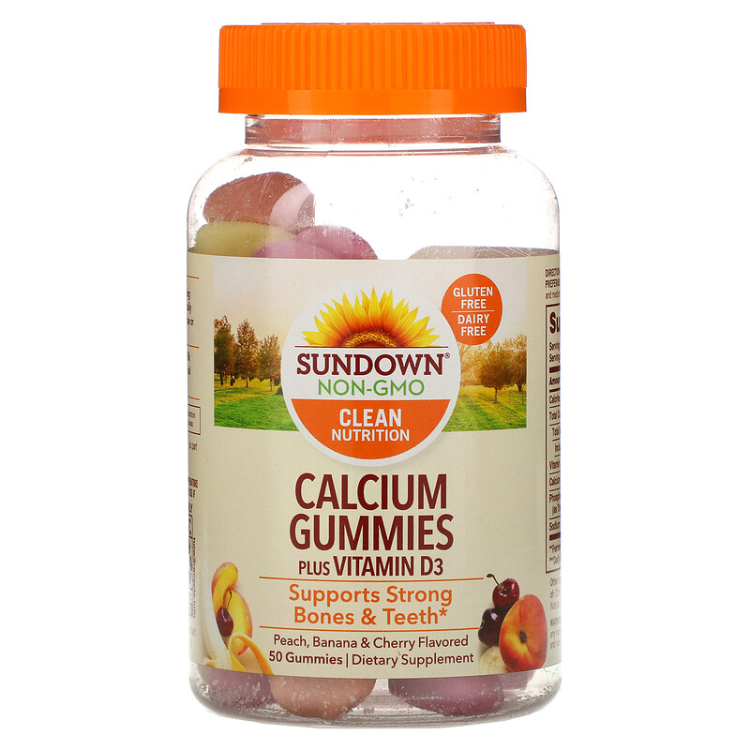 Sundown Naturals Calcium Gummies Plus Vitamin D3 Peach Banana And ...