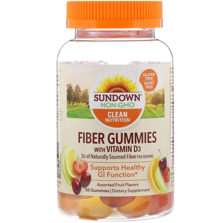 Sundown Naturals Fiber Gummies With Vitamin D3 Assorted Fruit Flavors ...