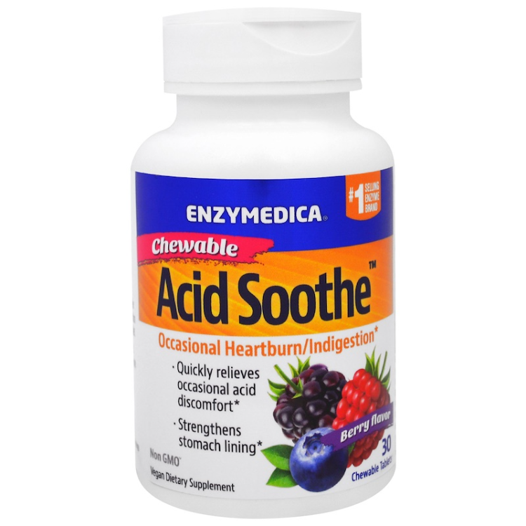 Enzymedica, Chewable Acid Soothe Berry Flavor - 1Source