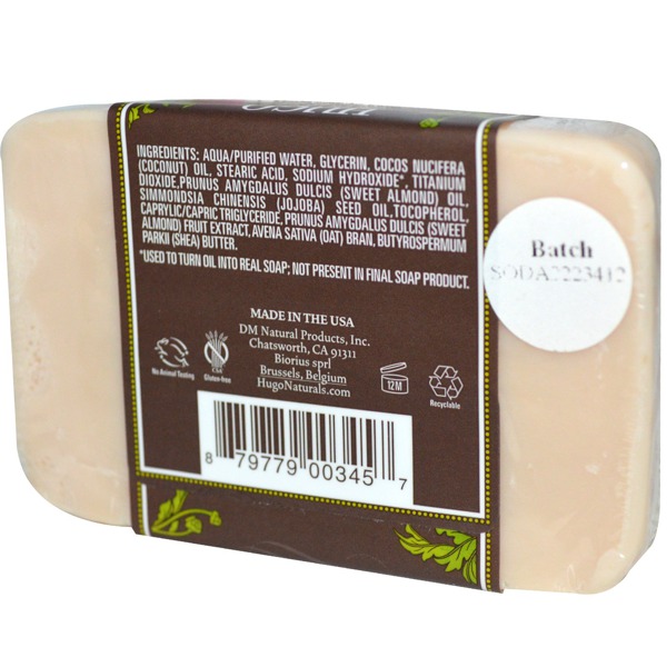 Hugo Naturals, Handcrafted Soap, Shea Butter & Oatmeal, 4 Oz (113 G ...