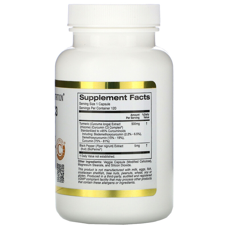 California Gold Nutrition Curcumin C3 Complex With Bioperine ...