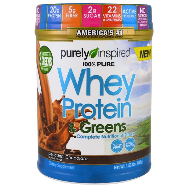 Purely Inspired 100% Pure Whey Protein & Greens Decadent Chocolate ...