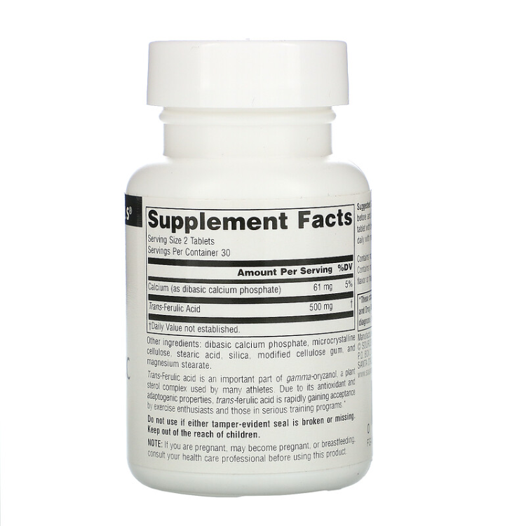 Source Naturals, Trans-Ferulic Acid 250 Mg - 1Source