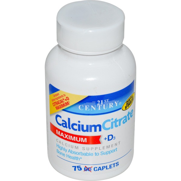21St Century Calcium Citrate + D3 - 1Source
