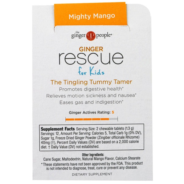 The Ginger People Ginger Rescue Chewable Ginger Tablets For Kids Mighty ...