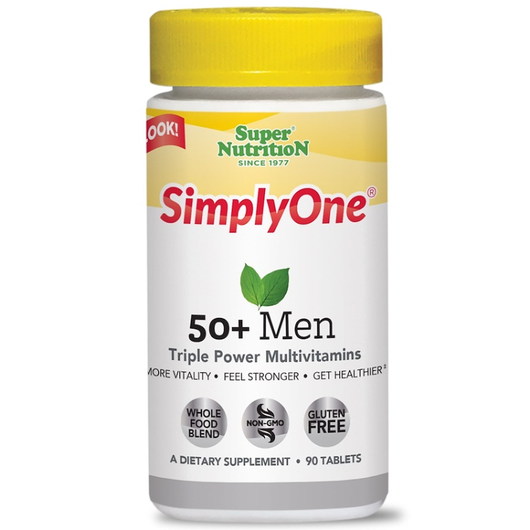 Super Nutrition Simply One 50+ Men Triple Power Multivitamins - 1Source