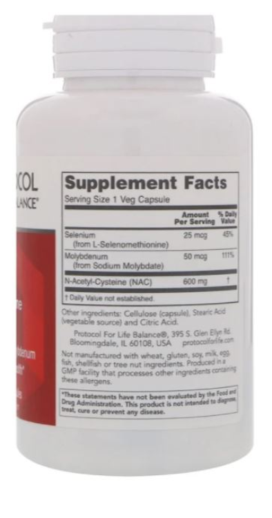 Protocol For Life Balance NAC N-Acetyl-Cysteine 600 Mg - 1Source