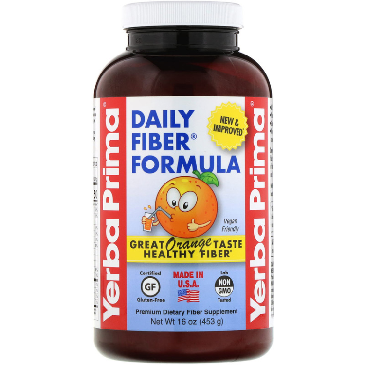 Yerba Prima Daily Fiber Formula Orange Flavor - 1Source