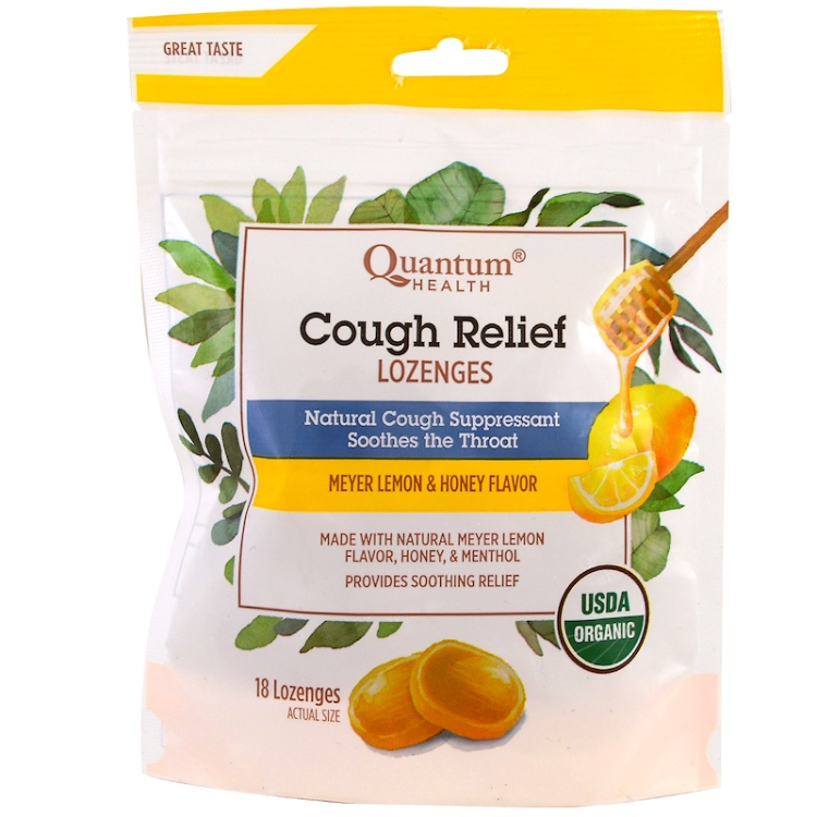 Quantum Health Cough Relief Lozenges Meyer Lemon & Honey Flavor - 1Source