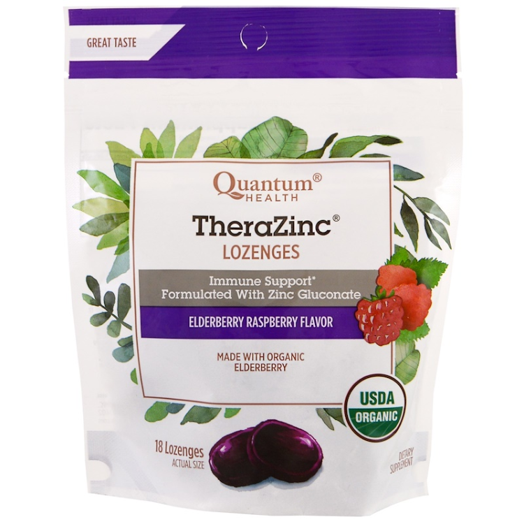 Quantum Health Therazinc Lozenges Elderberry Raspberry Flavor - 1Source