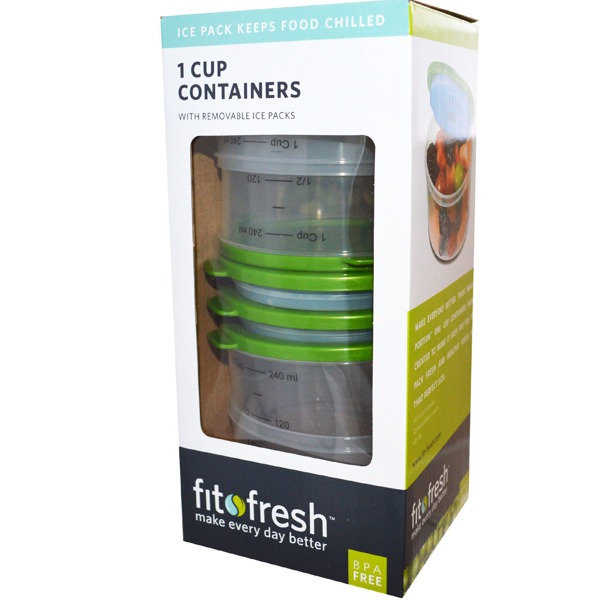 Fit & Fresh, 1 Cup Chill Containers, 4 Pack - 1Source