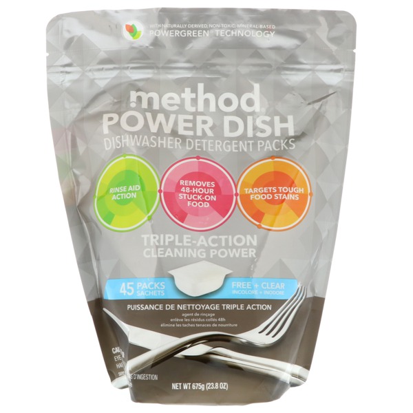 Method Power Dish Dishwasher Detergent Packs, Free + Clear - 1Source