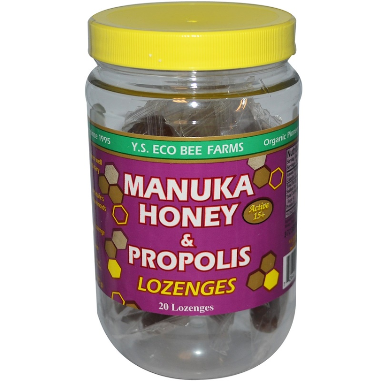 Y.S. Eco Bee Farms Manuka Honey & Propolis Lozenges Active 15+ - 1Source