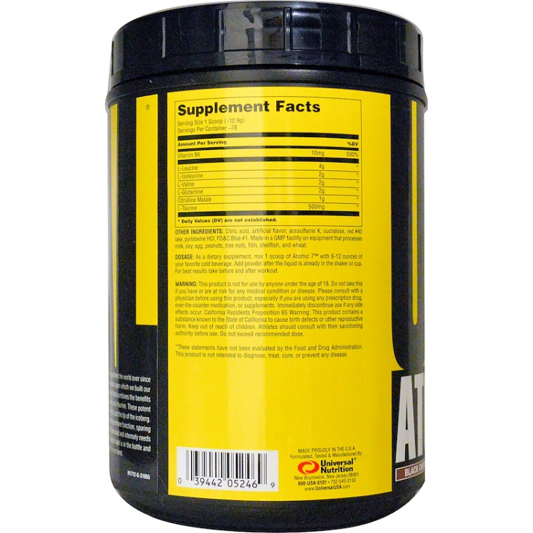 Universal Nutrition Atomic 7 BCAA Performance Supplement Black Cherry Bomb - 1Source