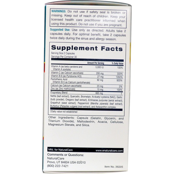 Natural Care Sinufix Sinus Health Capsules - 1Source