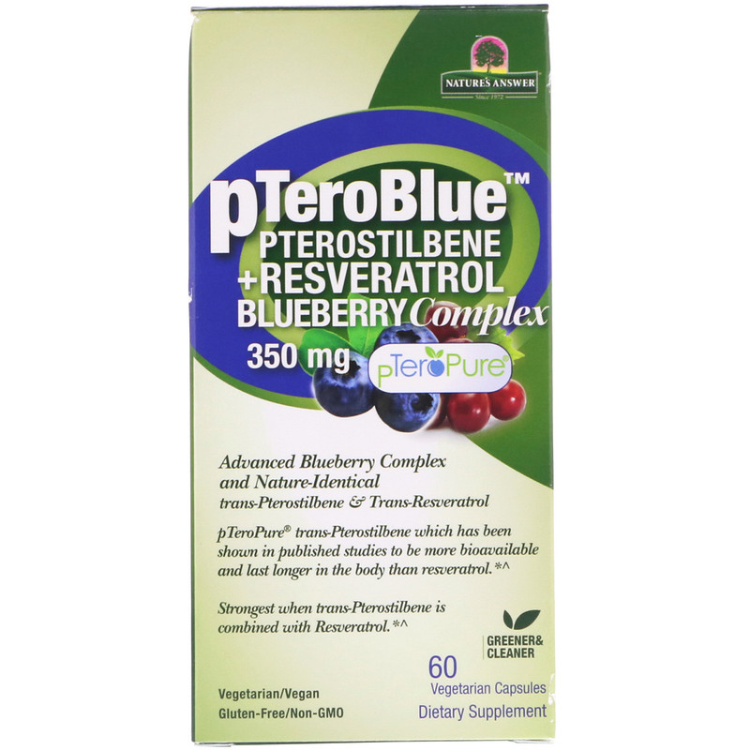 Genceutic Naturals Pteroblue Pterostilbene + Resveratrol 350 Mg - 1Source