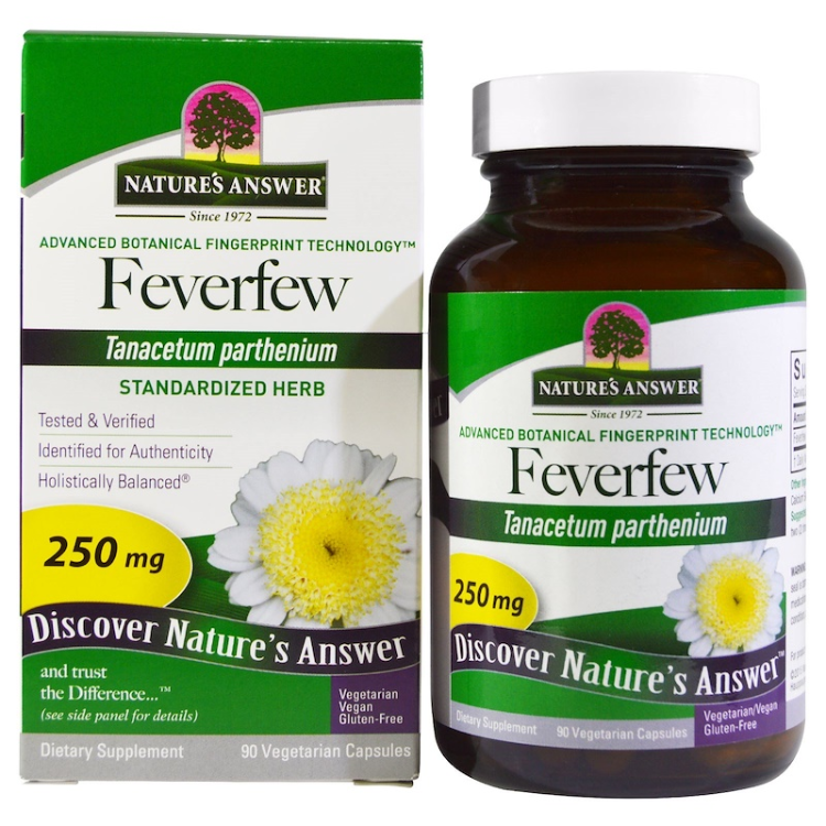 Nature'S Answer Feverfew Standardized Herb 250 Mg - 1Source