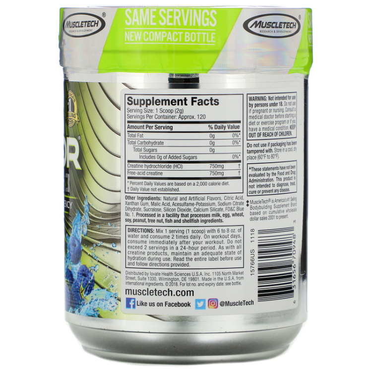 Muscletech Creactor Blue Raspberry Blast - 1Source