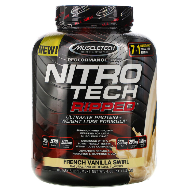 Muscletech Nitro Tech Ripped Ultimate Protein + Weight Loss Formula ...