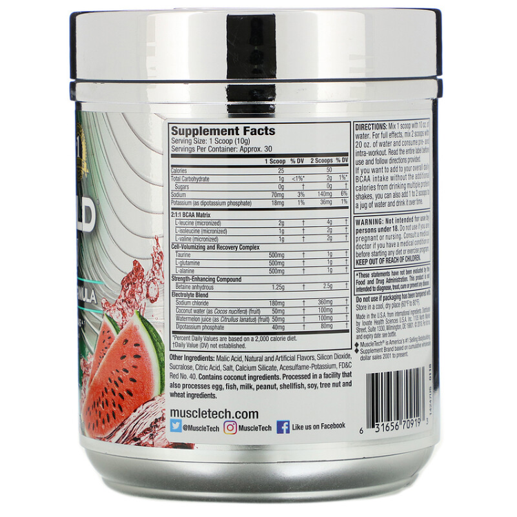 Muscletech Amino Build Next Gen BCAA Formula With Betaine Watermelon ...