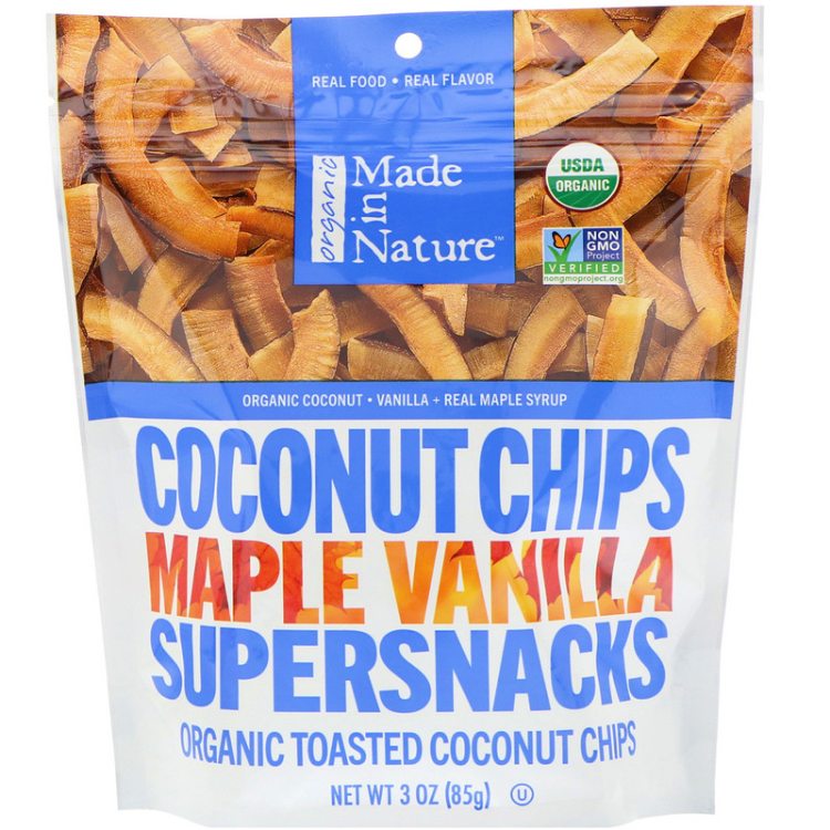 Made In Nature Organic Coconut Chips Maple Vanilla Supersnacks - 1Source