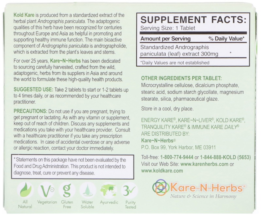 Kare N Herbs Kold Kare 300 Mg - 1Source