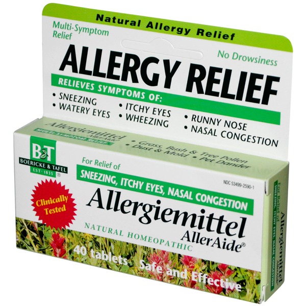 Boericke & Tafel, Allergy Relief, Allergiemittel Alleraide, 40 Tablets ...