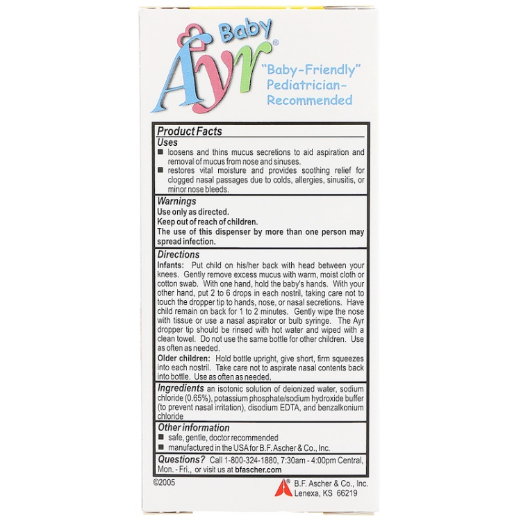 AYR Baby Saline Nose Spray/Drops - 1Source