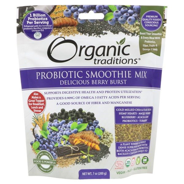 Organic Traditions Probiotic Smoothie Mix Delicious Berry Burst - 1Source