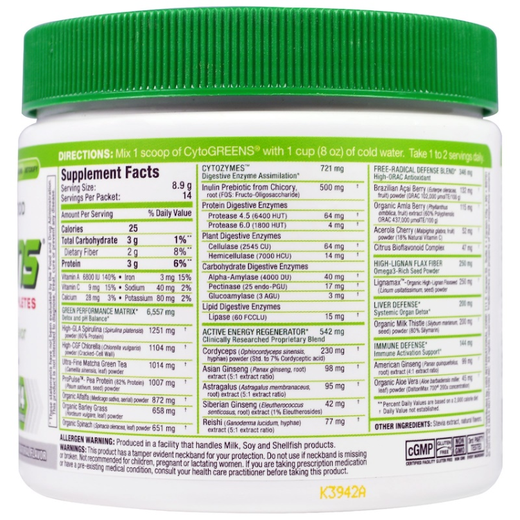 Novaforme Cytogreens High-Orac Premium Green Superfood Acai Berry Green ...