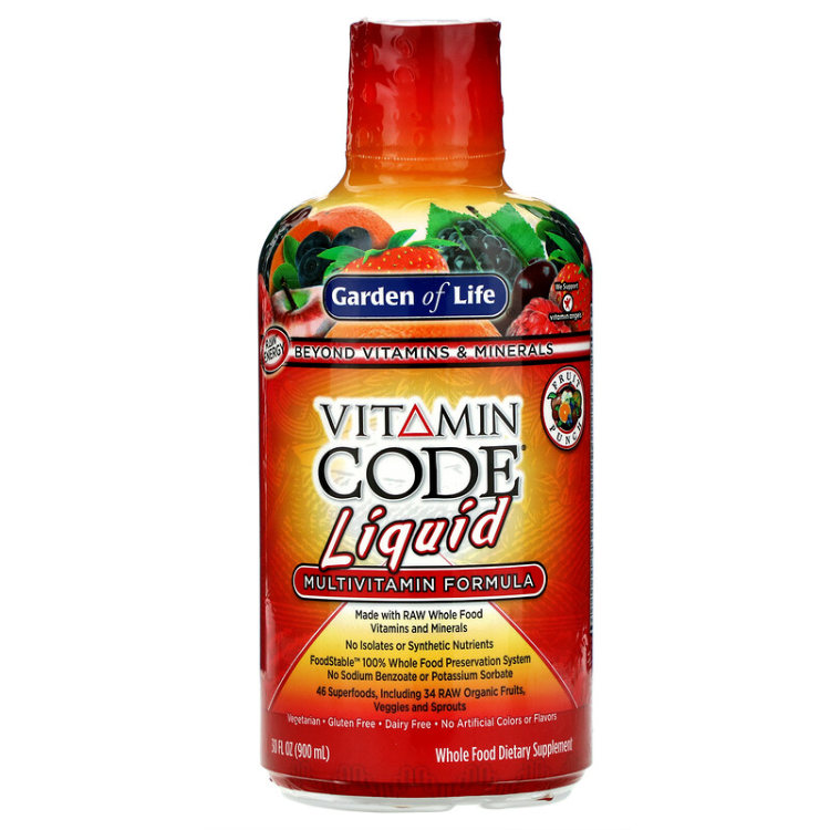 Garden Of Life Vitamin Code Liquid Multivitamin Formula Fruit Punch ...