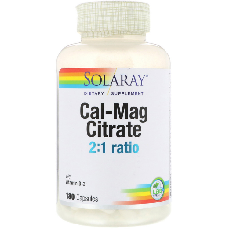 Solaray Cal-Mag Citrate 1000 IU Vitamin D-3 - 1Source