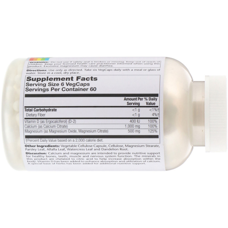 Solaray Cal-Mag Citrate 400 IU Vitamin D - 1Source