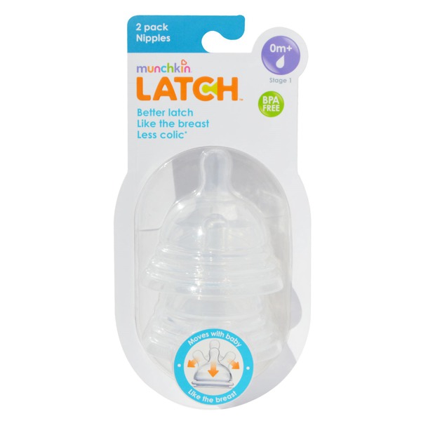 Munchkin, Latch, Stage 1 Nipples, 2 Pack - 1Source