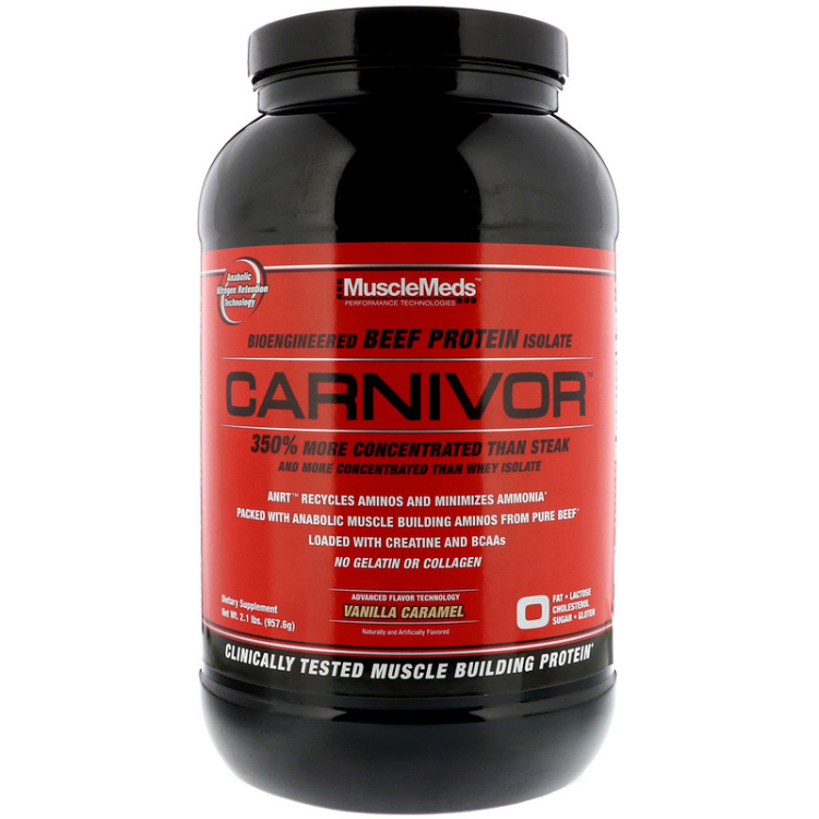 Musclemeds Carnivor Bioengineered Beef Protein Isolate Vanilla Caramel ...