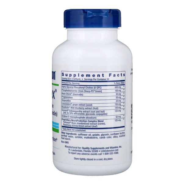 Life Extension Cognitex With Pregnenolone & Brain Shield (Gastrodin ...