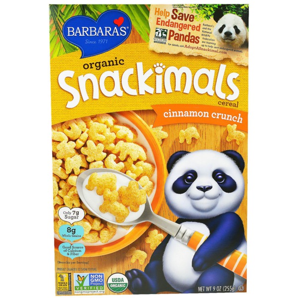 Barbara'S Bakery Organic Snackimals Cereal Cinnamon Crunch - 1Source
