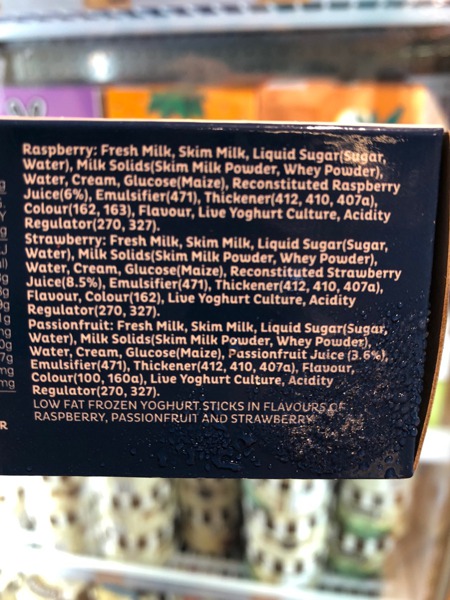 Bulla Frozen Yoghurt Bar Raspberry, Passionfruit & Strawberry Flavor ...